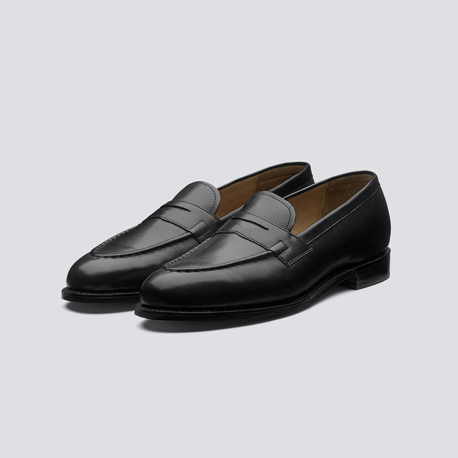 Lloyd Black Loafers For Men With Leather Sole Grenson Shoes