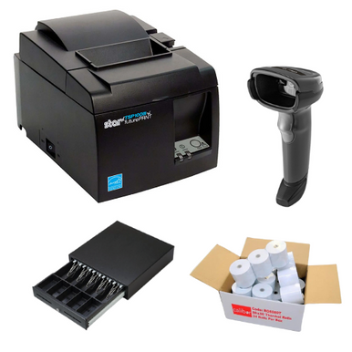 Square POS Hardware Bundle, Star Printer, Zebra Scanner & Drawer