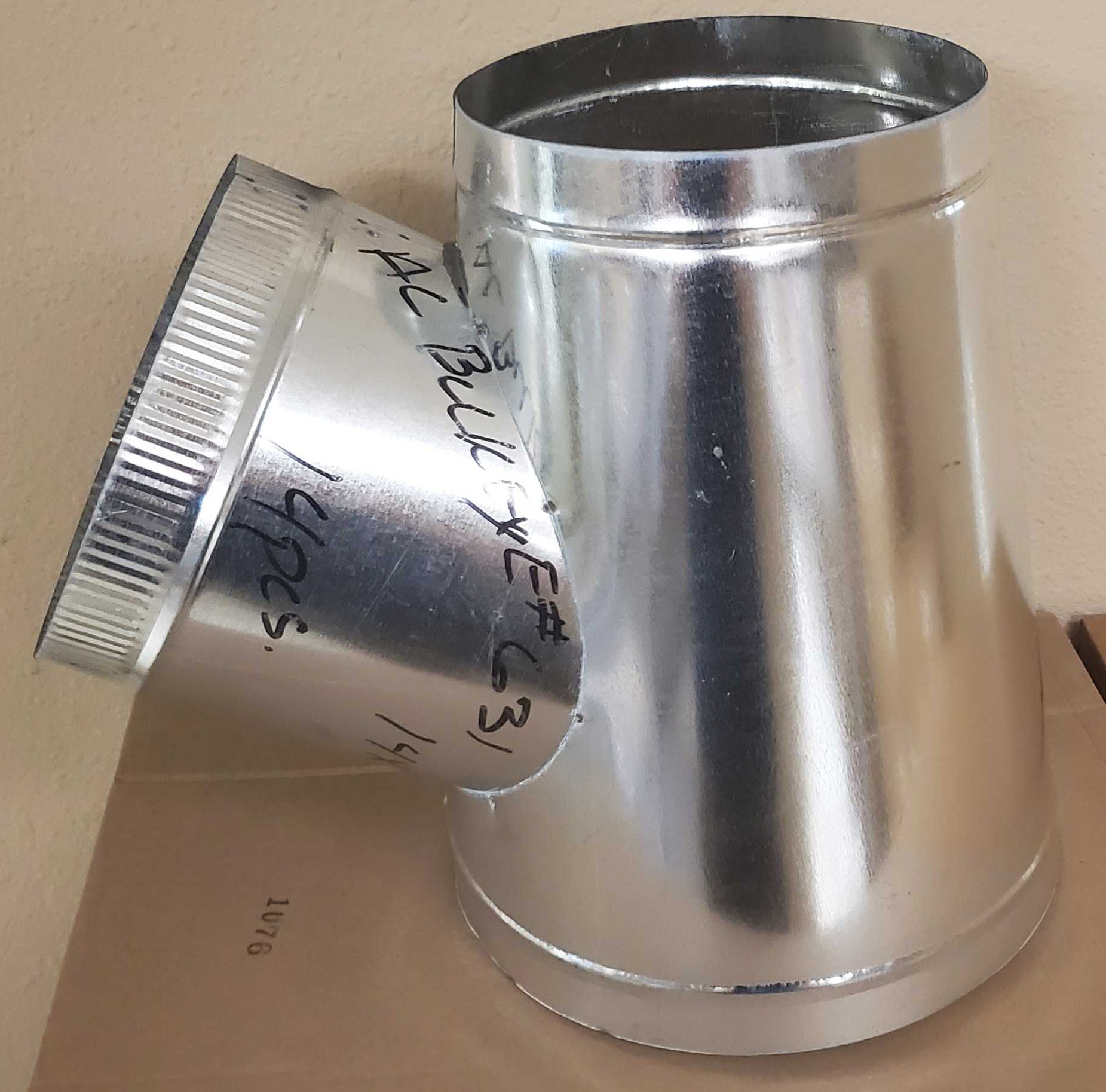 14" x 14" x 14" Duct Wye Branch Galvanized Single Wall - Indoor Comfort ...