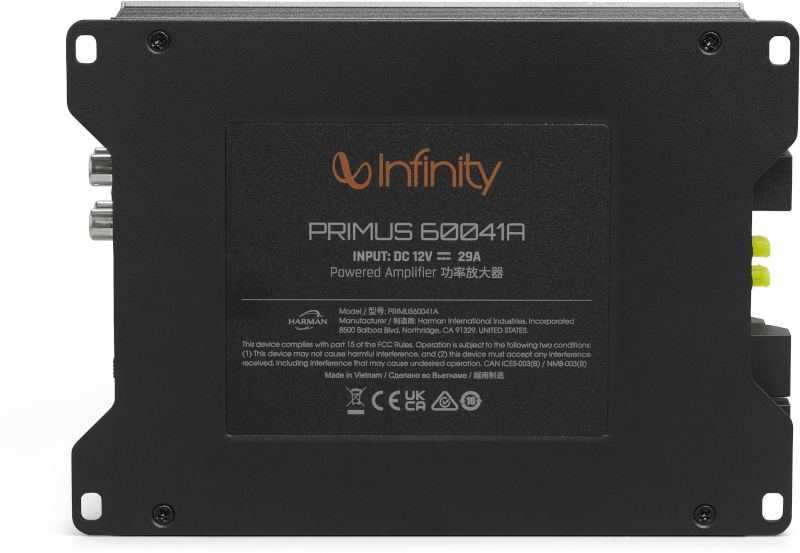 Infinity Primus 60041A 4 Channel Amplifier Class D RMS 65W X 4