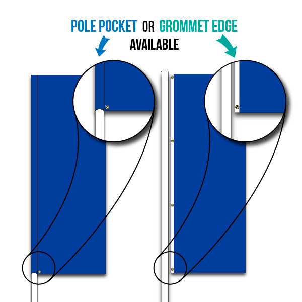 Solid Color Flag - 3'x8' - Royal Blue - DBD Sign Solutions