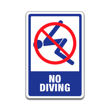 Pool Sign - "No Diving" Emblem (12"x18") - DBD Sign Solutions