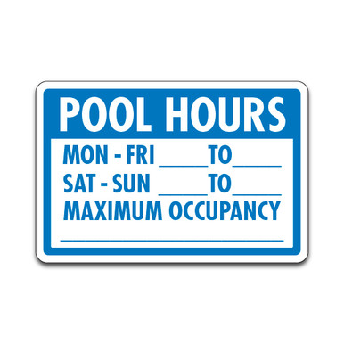 Pool Sign - "Pool Hours" Blank (18"x12") - DBD Sign Solutions