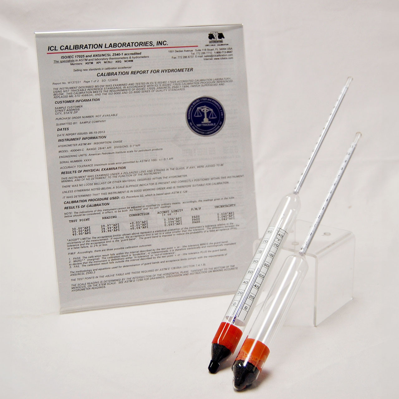 ASTM 58HL API Thermo-Hydrometer - ICL Calibration Laboratories Inc - B2B