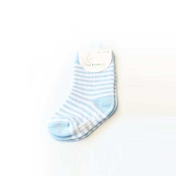 The Bamboo Design Striped Blue Baby Socks