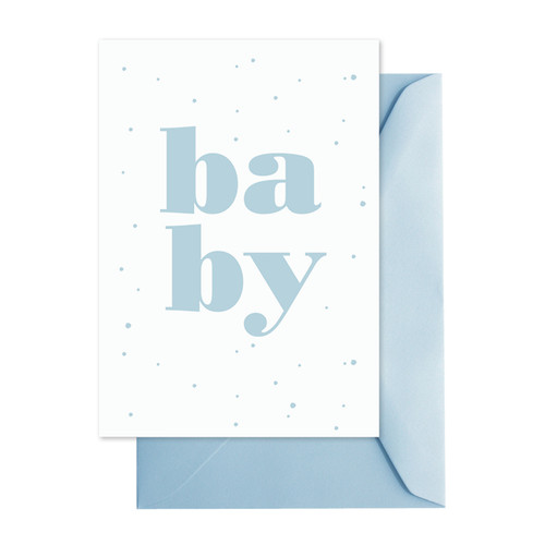Blue Baby Greeting Card with free gold gift wrap - Yoko
