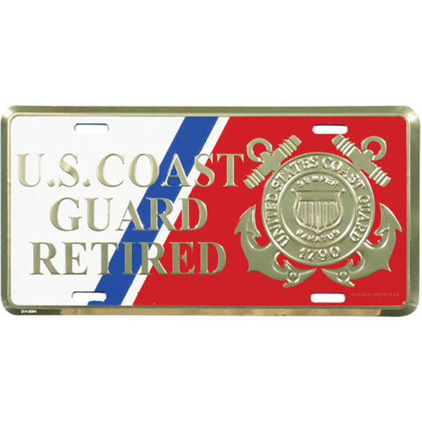 LCG02 - U.S. Coast Guard License Plate - Made in USA - USMILITARYHATS.COM