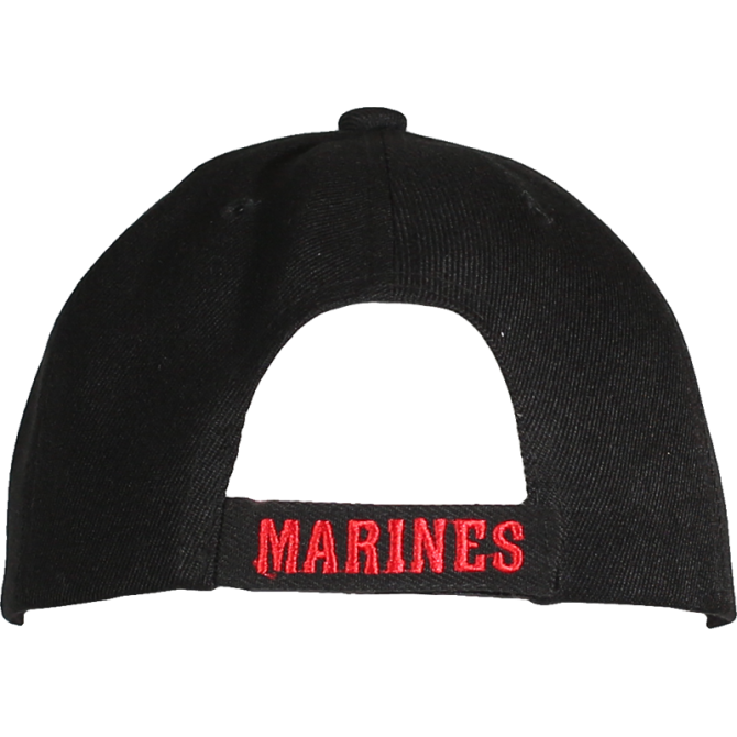 JWM 08548 U.S. Marines Caps 3-Way Style Eagle Globe Anchor Black/Red