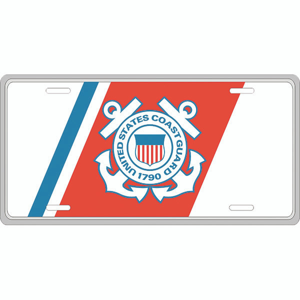 LCG02 - U.S. Coast Guard License Plate - Made in USA - USMILITARYHATS.COM