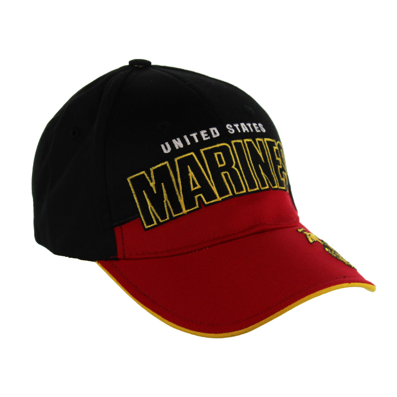 JWM 34905 U.S. Marines Caps EGA Logo Sandwich Bill Black/Red