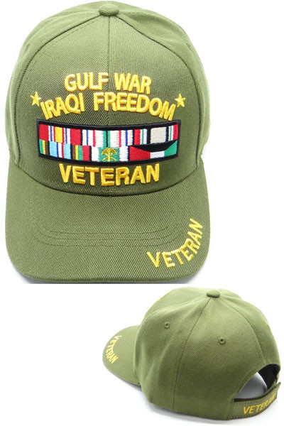 Gulf War Iraqi Freedom Veteran Cap - White - USMILITARYHATS.COM