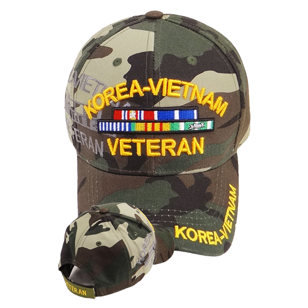 Korea Vietnam Veteran Shadow Cap - Woodland Camouflage - U.S. MILITARY HATS