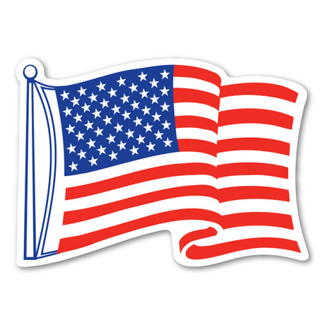 Made In USA American Flag Waving Mini Decal - USMilitaryHats.com