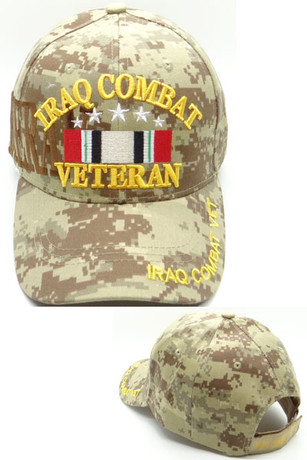 Iraq Combat Veteran Cap - Desert Digital Camo - USMILITARYHATS.COM