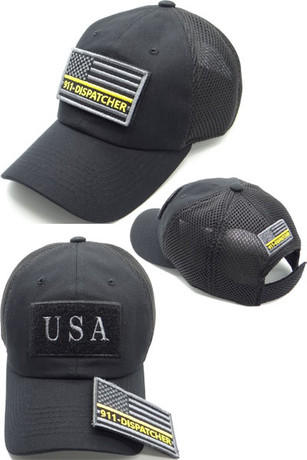 911 Dispatcher Subdued USA Patch Cap - Jersey Mesh - Black - U.S ...