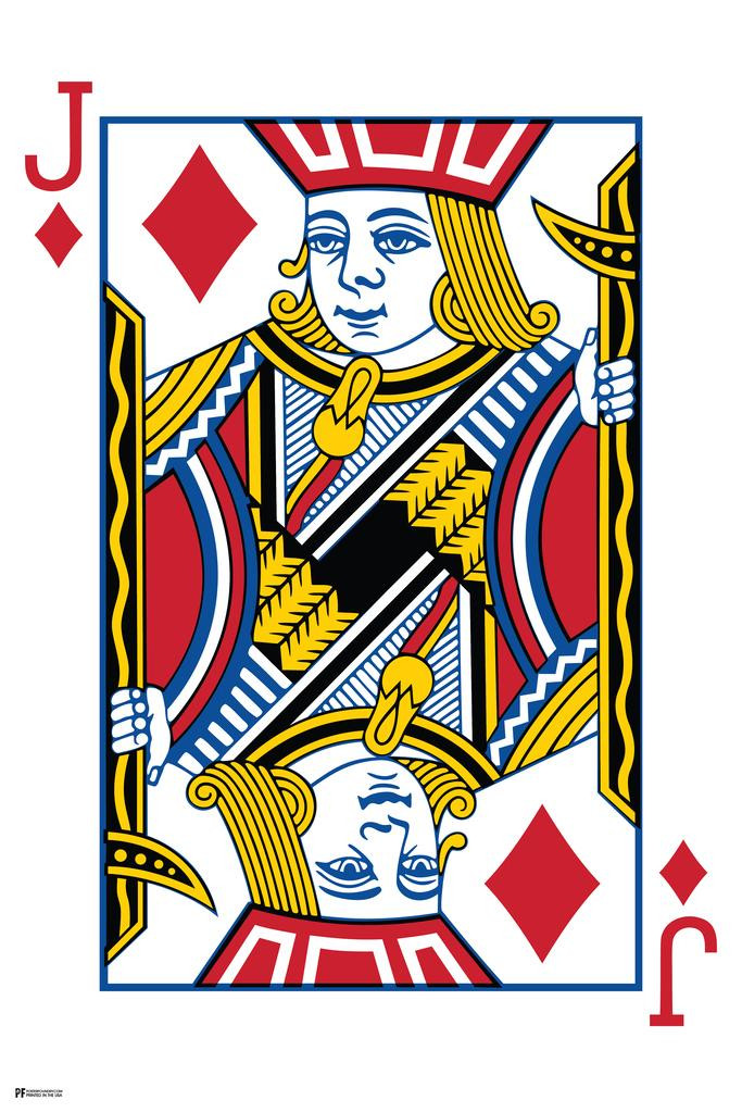 Jack of Diamonds Playing Card Art Poker Room Game Room Casino Gaming ...