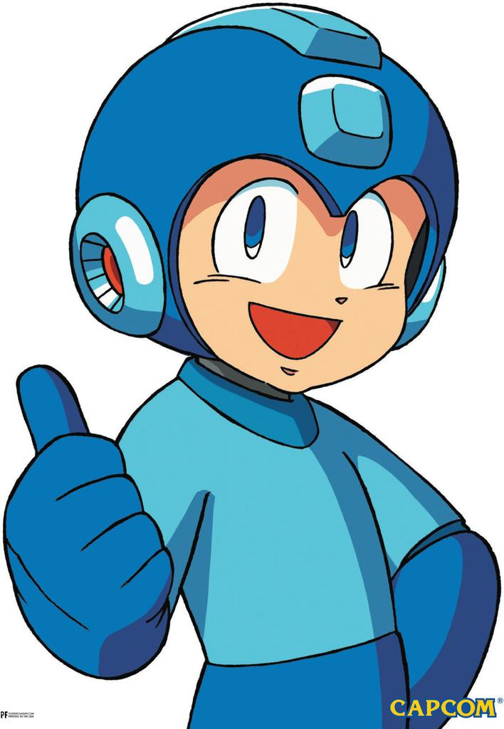 Laminated Mega Man Thumbs Up Video Game Video Gamer Classic Retro ...