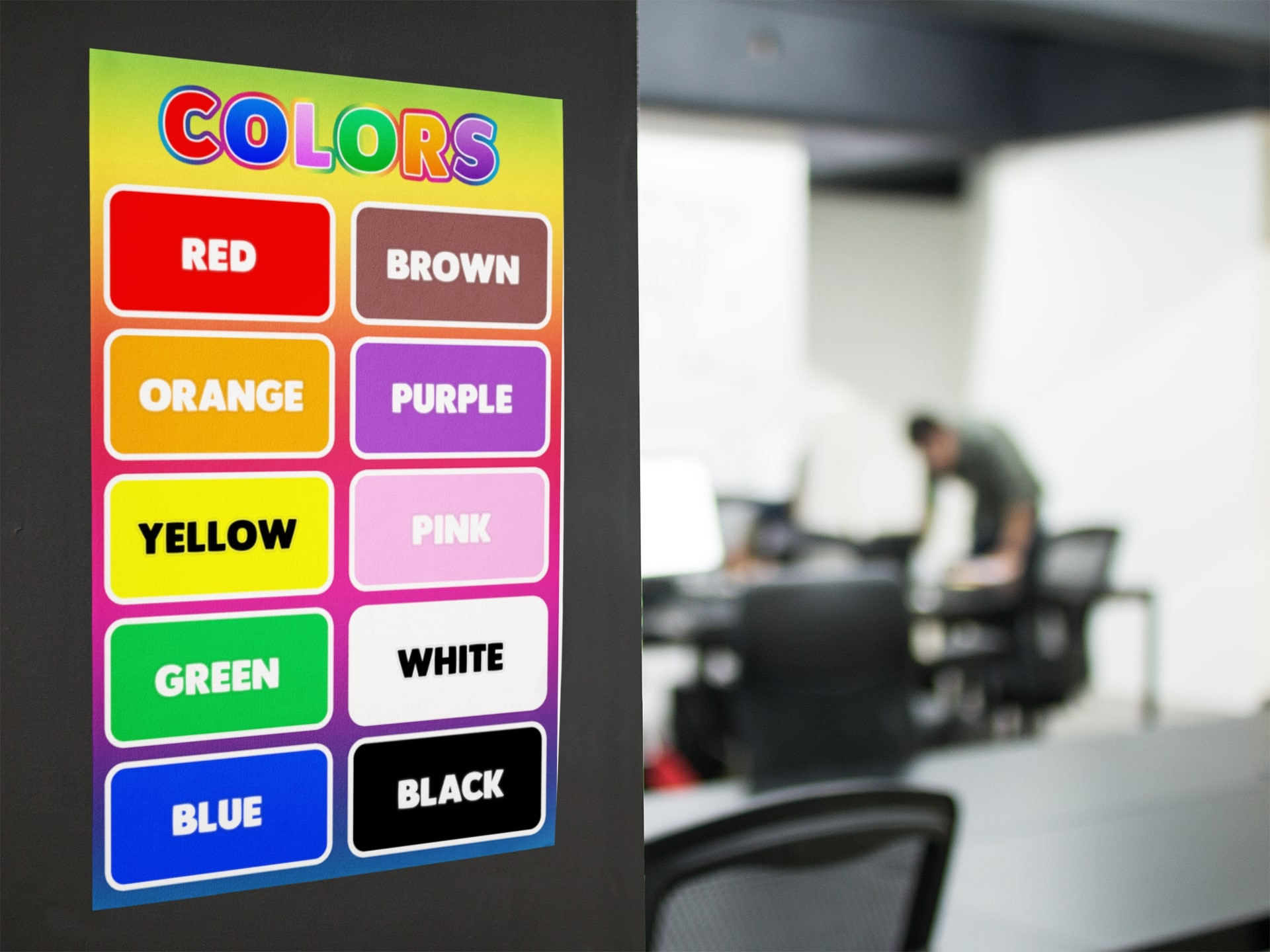 Colors Poster Toddler Kids Grade Education Educational Preschool ...