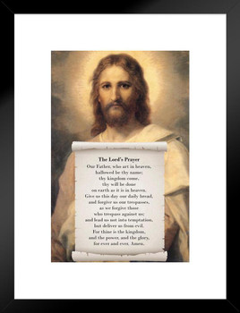 The Lords Prayer Our Father Jesus Portrait Bible Quote Spiritual Decor ...