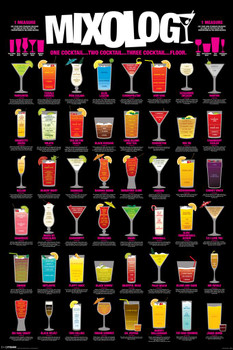 Laminated Mixology Cocktail Mixed Drinks Chart Poster Dry Erase Sign ...