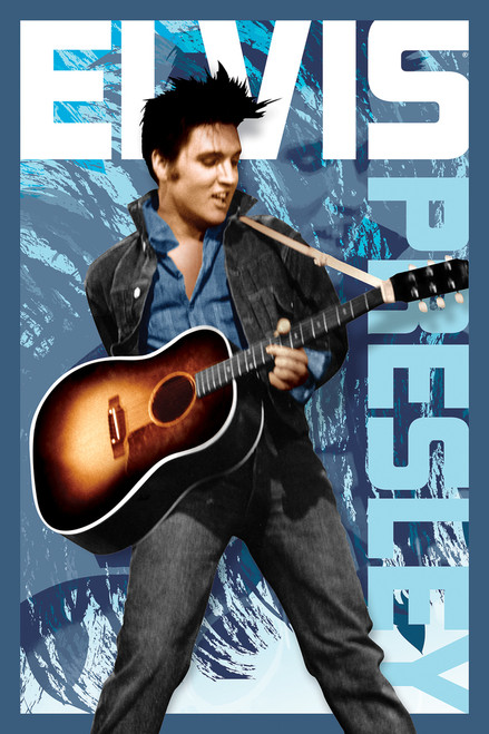 Elvis Presley Blue Music Poster 24x36 inch - Poster Foundry