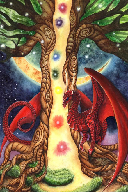 Watcher of Awakening Tree of Life Dragon by Carla Morrow Fantasy Poster ...
