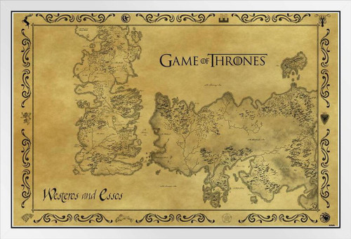 Game Of Thrones Antique Map Westeros Essos HBO Medieval Fantasy TV ...