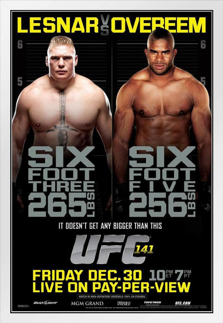 Official UFC 141Brock Lesnar vs Alistair Overeem Sports White Wood ...
