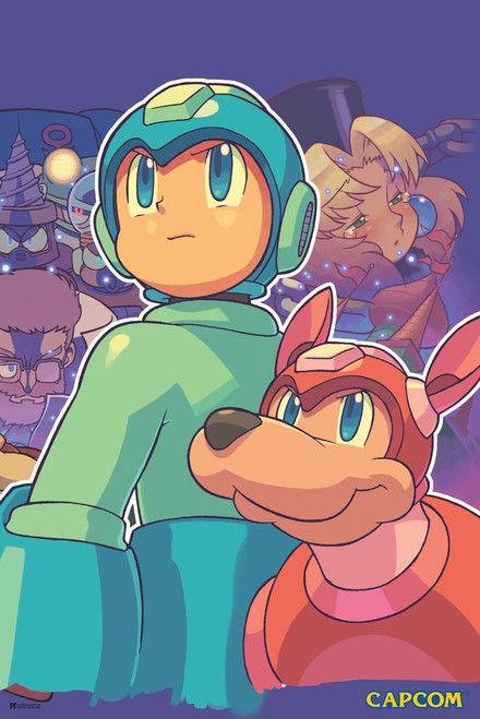 Laminated Mega Man Rush Dog Video Game Video Gamer Classic Retro ...