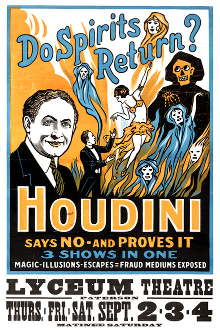 Harry Houdini Do Spirits Return Seance Spooky Magic Trick Handcuffs ...