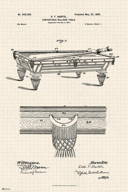 Billiards Table Pool Table Patent Pool Table Room Decor Billiards Decor ...