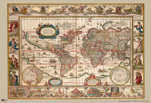 Ancient World Map Latin Illustration Cool Wall Art Print Poster 12x18 ...
