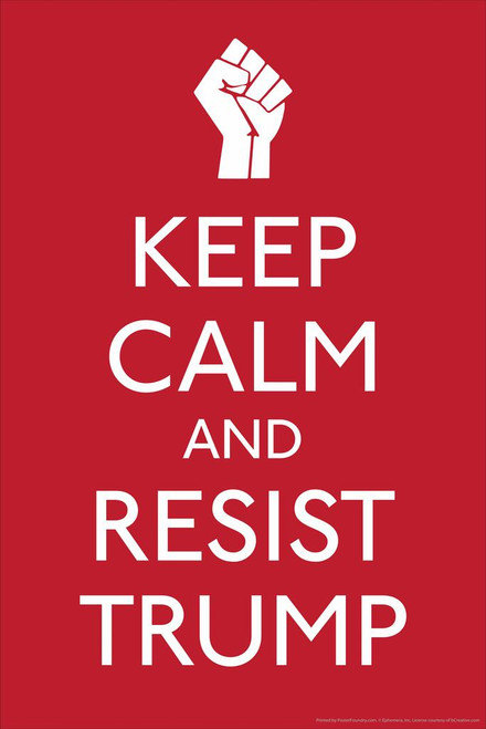 Keep Calm And Resist Trump Motivational Cool Wall Art Print Poster ...