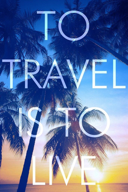 Laminated To Travel Is To Live (Cool) Poster Dry Erase Wall Art 16x24 ...