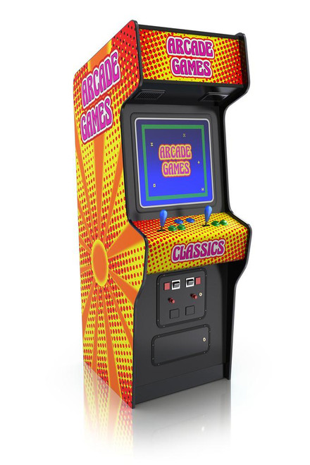 Laminated Colorful Retro Arcade Machine Vintage Style Video Games Photo ...