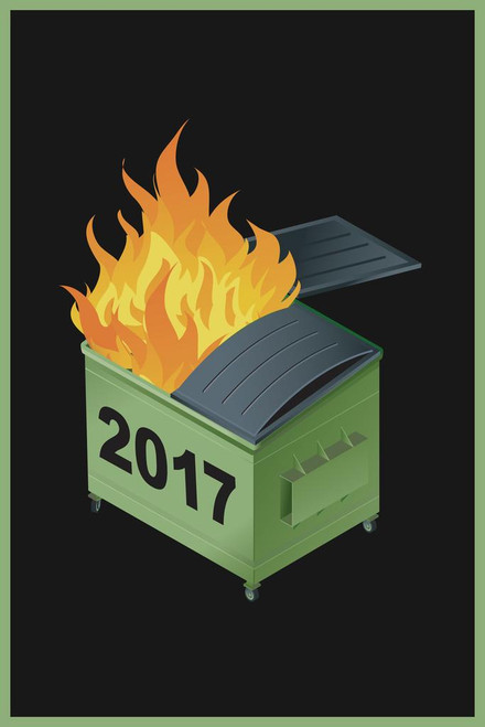 Laminated 2017 Dumpster Fire of A Year Funny Poster Dry Erase Wall Art ...