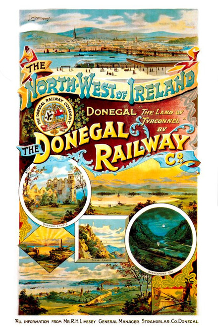 Visit Donegal Ireland Railway North West Castles Ocean Vintage ...