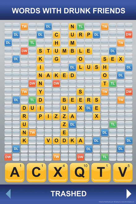 Laminated Words With Drunk Friends Drinking Humor Poster Dry Erase Wall ...