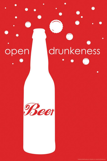 Laminated Beer Open Drunkenness Funny Poster Dry Erase Wall Art 16x24 ...