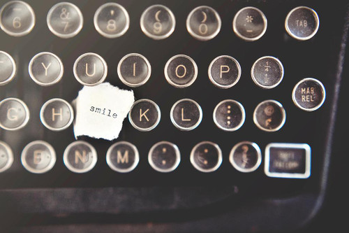 Laminated Smile Note on Antique Manual Typewriter Photo Photograph ...