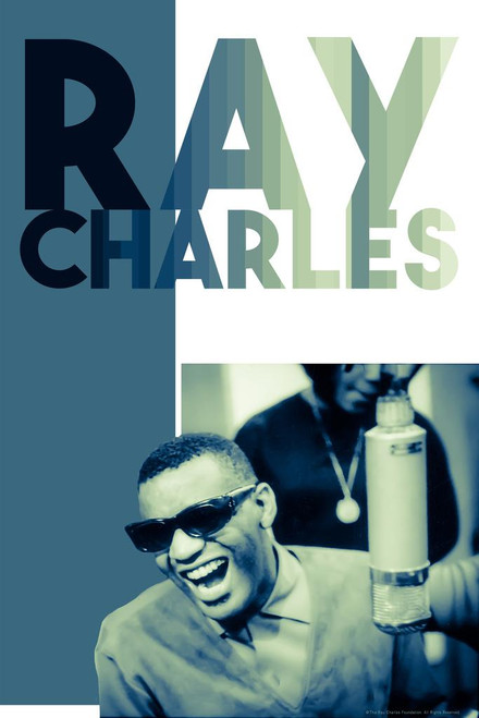 Laminated Ray Charles Green Tint Retro Music Poster Dry Erase Sign ...