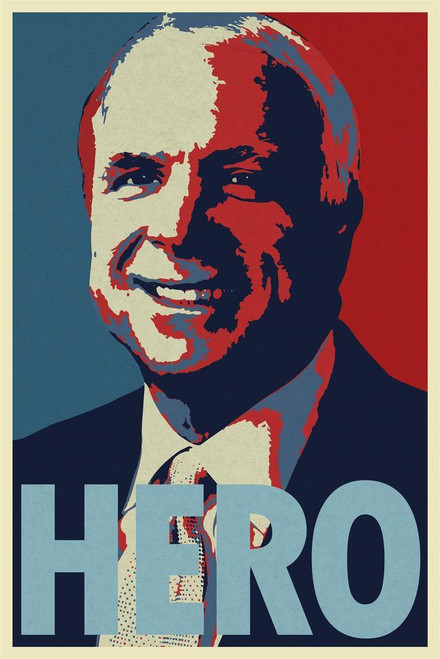 Laminated John McCain Hero Poster Dry Erase Wall Art 16x24 - Poster Foundry