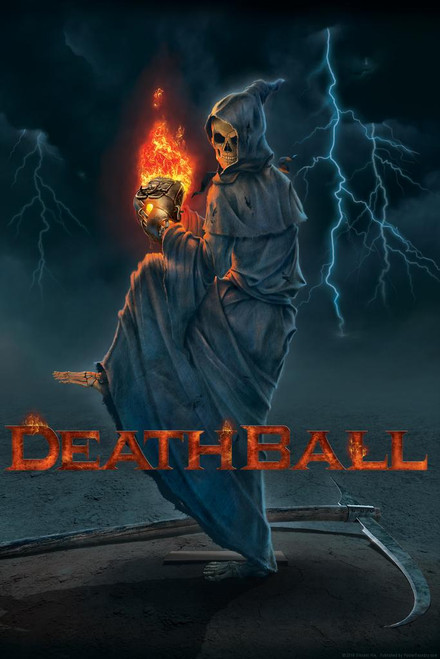 Laminated Death Ball Grim Reaper Pitching Flaming Baseball by Vincent ...