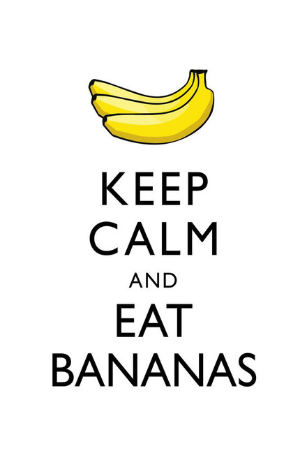 Laminated Keep Calm And Eat Bananas Yellow And White Poster Dry Erase ...