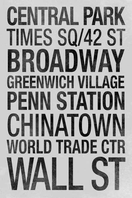 Subway New York City White Cool Wall Art Print Poster 16x24 - Poster ...