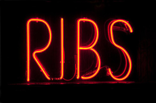 Ribs Neon Illuminated Photo Photograph Cool Wall Art Print Poster 36x24 ...