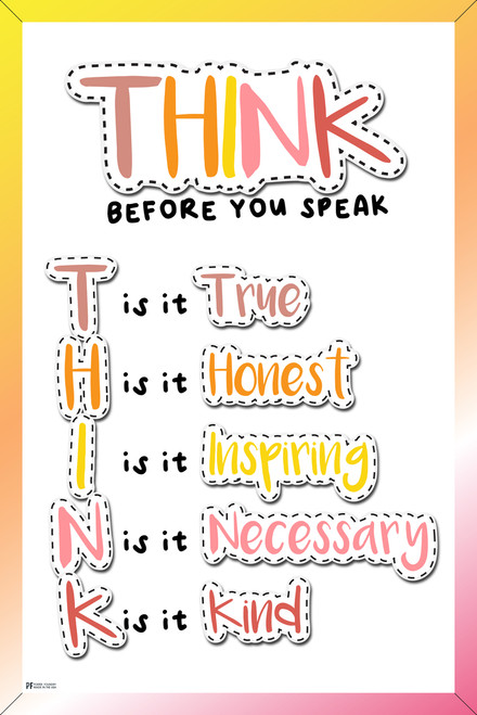 Think Poster Classroom Style Decor Cool Wall Art Print Poster 12x18 ...