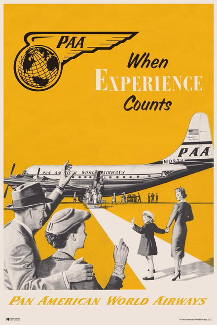 Pan Am Airplane Vintage Travel Poster Pan American Airlines Where ...