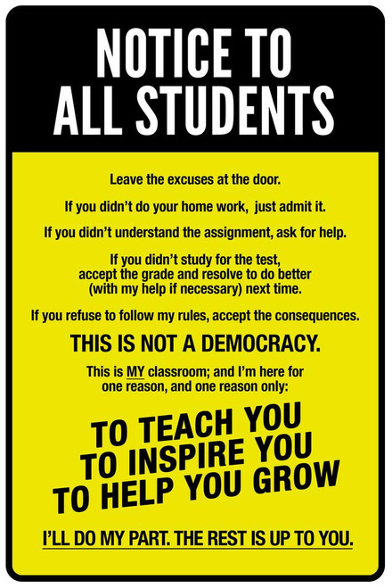 Laminated Classroom Rules Poster High School Supplies For Teachers ...
