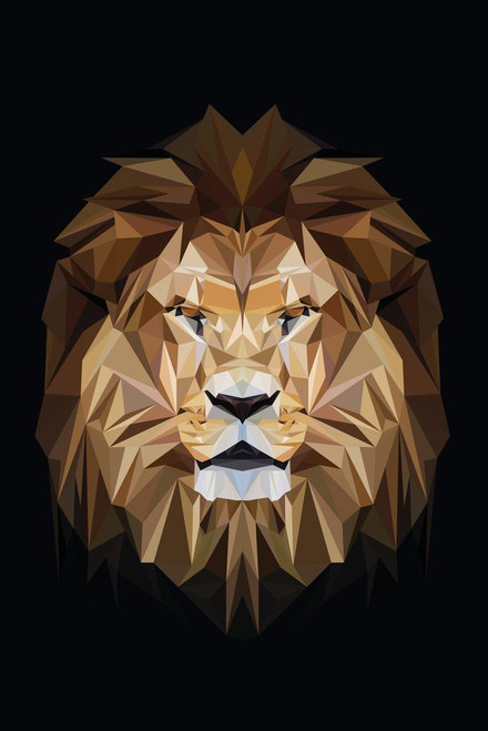 Lion Face Portrait Low Poly Artistic Design Lion Posters For Wall Lion ...